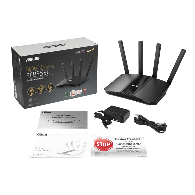 ASUS RT-BE58U Dual-band WiFi 7(BE3600) AiMesh extendable router - 樂天電腦 ...