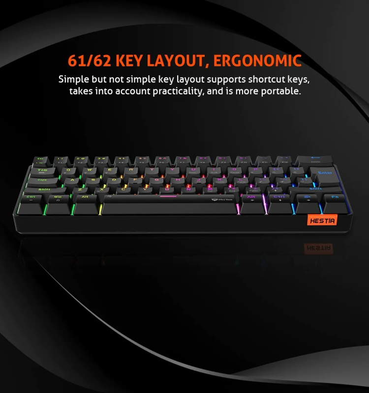 Meetion Dual Mode Bluetooth 60 Gaming Keyboard 無線機械鍵盤 MT-MK005BT - 佳樺電腦