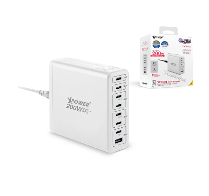 Price網購 - (新色) XPower GX200B 200W 8輸出 PD3.0/PPS 桌上型GaN充電器(白色)