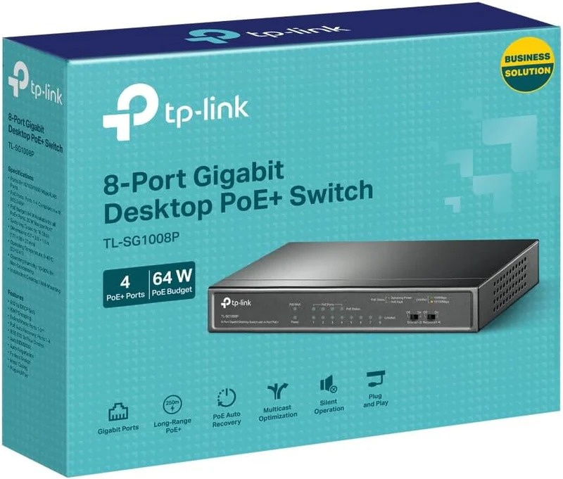 TP-Link TL-SG1008P (8-Port Gigabit Desktop Switch with 4-Port PoE) - 樂天 ...
