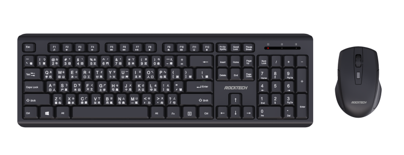 ROCKTECH KB300C 靜音設計AES128 Bit加密式鍵盤滑鼠套裝 - ROCKTECH (HONG KONG) LIMITED