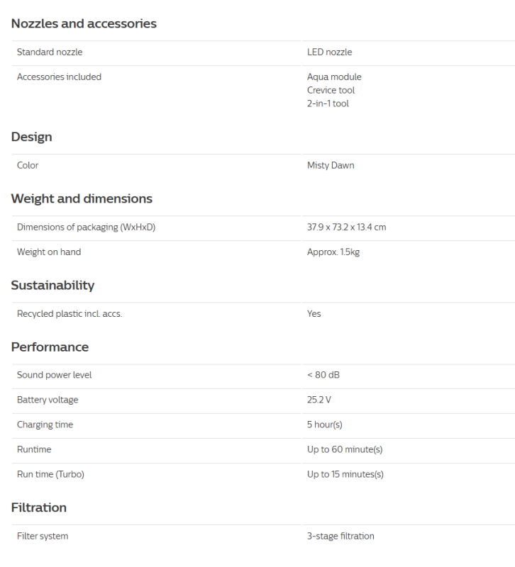 Price網購 - Philips飛利浦 XC3133/61 3000 系列 Cordless Aqua 無線吸塵機 拖地配件