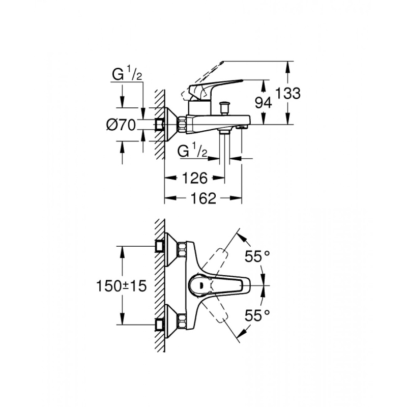 GROHE , BAUFLOW , 浴缸龍頭 , 23601000 - 香港21衛浴潔具有限公司