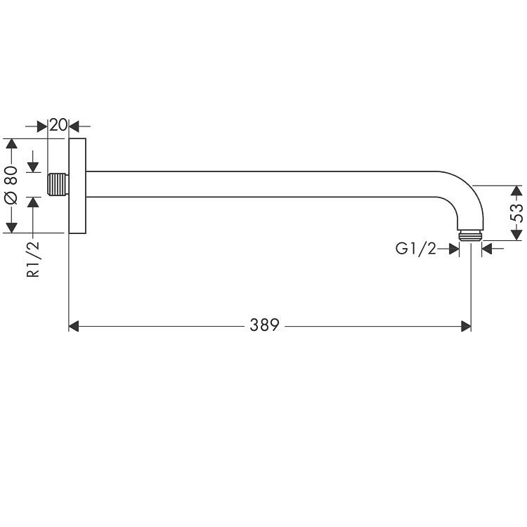 hansgrohe , 27413670 , 牆出 , 雨淋頂喉 , 啞黑色 - 香港21衛浴潔具有限公司