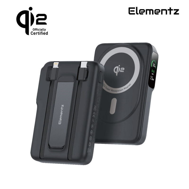 【全新行貨】Elementz MagPrime T10-10000mAh 5合1 Qi2認證雙線磁吸無線行動電源 (PMP-T10) [ 全港 ...