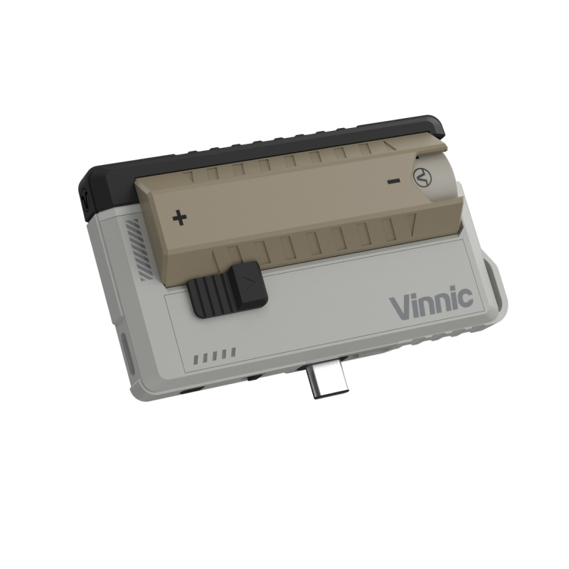 Vinnic Rendezvous 5,000mAh 可換電Type-C 直插式 雙輸出行動電源 (附21700電池兩枚) 灰色 - Vinnic