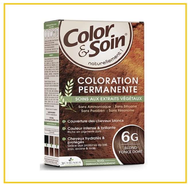 3CHENES 三橡樹植物染髮劑暗金黃色 COLOR & SOIN HAIR COLOUR 6G GOLDEN DARK BLOND ...