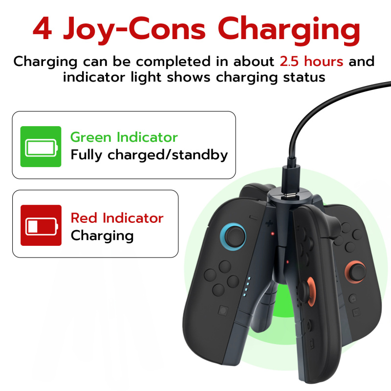 DOBE 雙用Nintendo Switch 2 NS2 Joy Con控制器小手柄握把充電器 可合併作四充充電座 TNS-3156 - Supreme Factory Limited