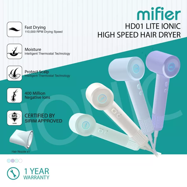 Mifier HD01LITE 負離子高速吹風機 - Price網購