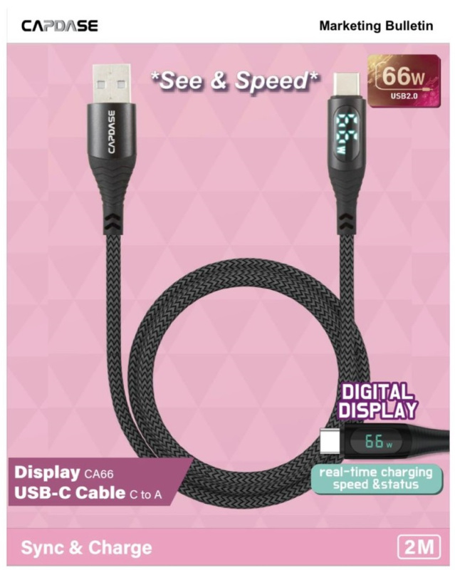 Capdase USB-A To C Cable Display CA66-1.2M / 2M - HC00-6601 / HC00-6701 ...