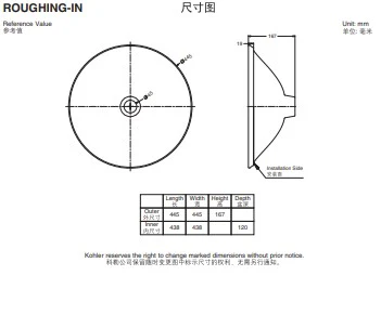 Kohler , Hidden Orient , 藝術系列圓形上崁盆 , K-25207T-CDM - 香港21衛浴潔具有限公司