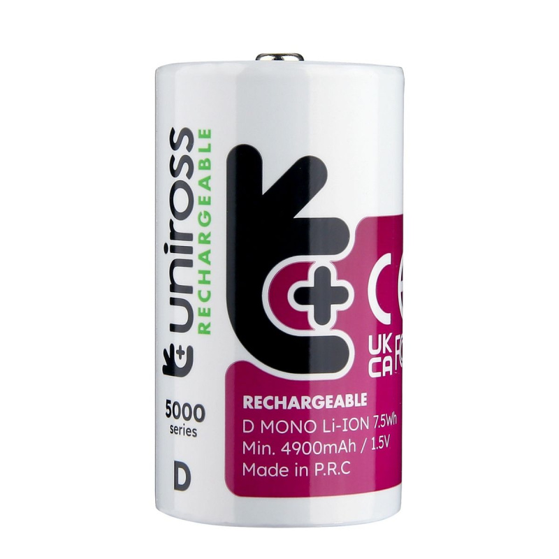 Uniross D 1.5V 5000mAh USB-C充電 R20 大電 鋰電池 - hkequipment 電筒及戶外用品 edc 裝備店