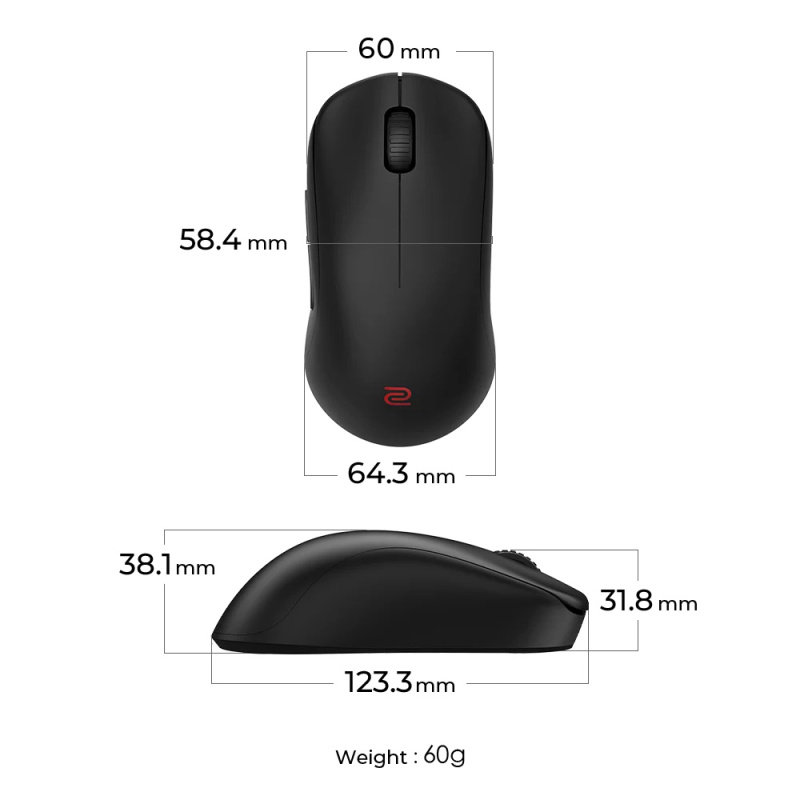 ZOWIE U2-DW 4K 無線電競滑鼠 | 60g 對稱型抓握設計 | 專業抗干擾 - Master Games 高超
