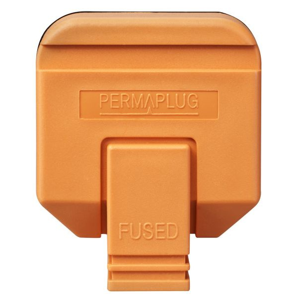 MASTERPLUG - 重型英式三腳插頭 13A保險絲 橙色 HDPT13O 堅固耐用 PERMAPLUG - 新達昌水電工程