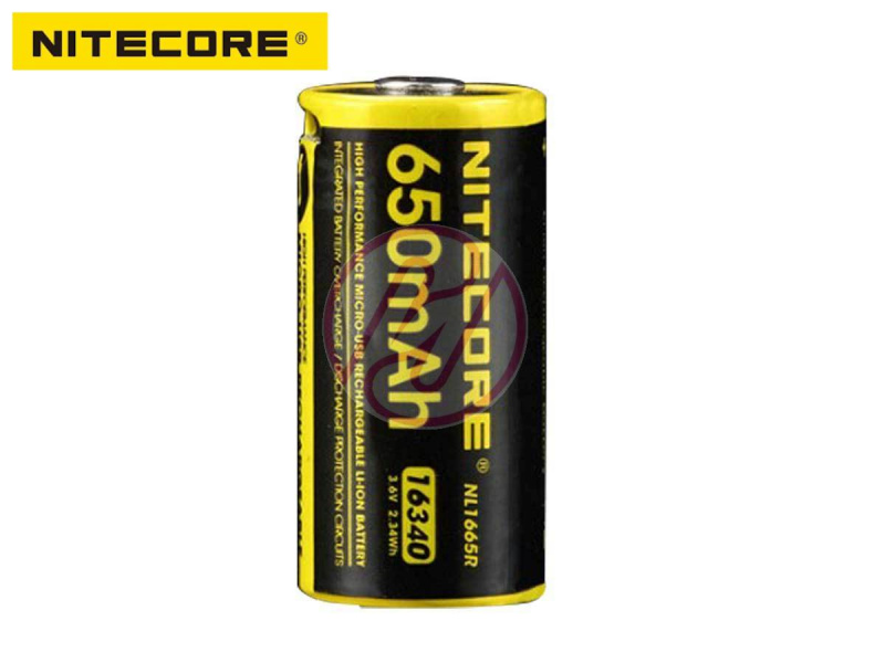Nitecore NL1665R 3.6V 650mAh 16340 Micro-USB 可充 鋰電池 香港行貨 - hkequipment 電筒及戶外用品 edc 裝備店