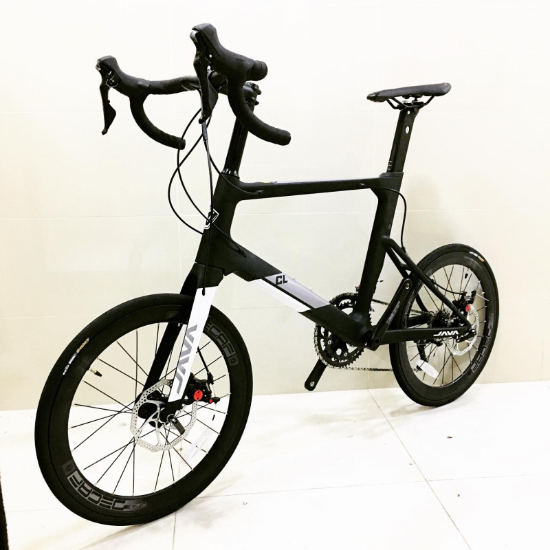 Matt black white JAVA CL-CB-22 CARBON 20" 451 碳纖維小輪徑公路車灣把 22s - 28goods