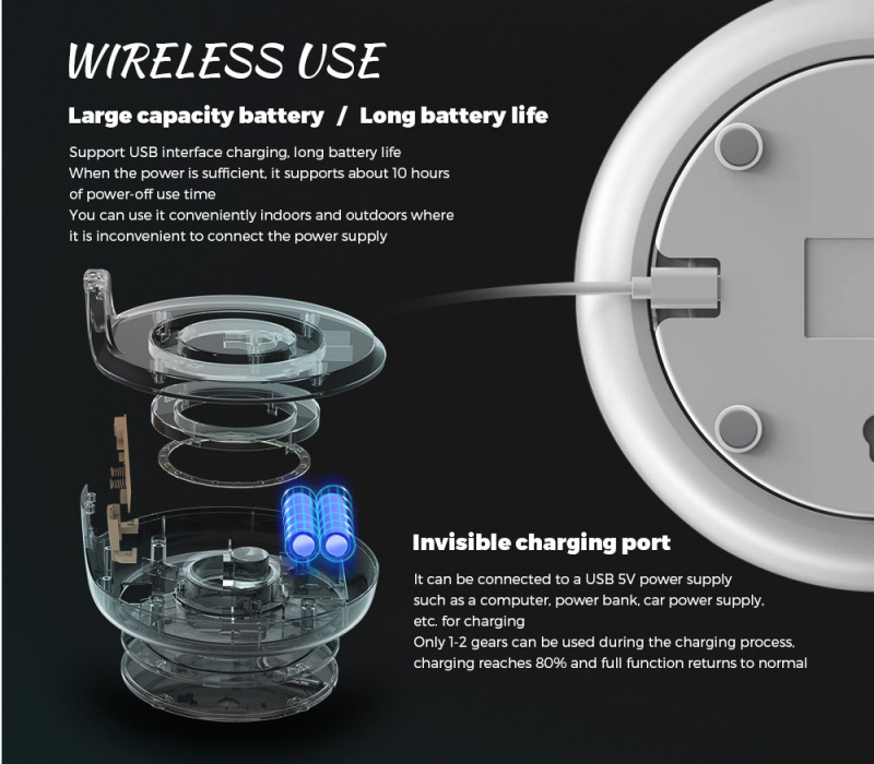 愛登edon E808 無線懸浮空氣循環扇 usb充電款折疊電風扇 - Mixer Audio