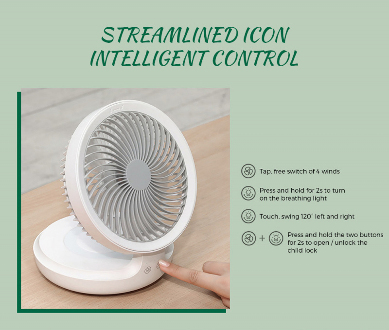 愛登edon E808 無線懸浮空氣循環扇 usb充電款折疊電風扇 - Mixer Audio