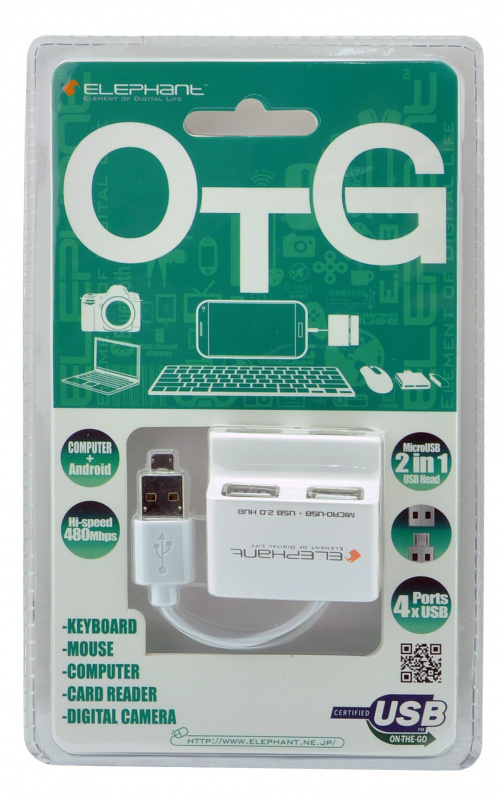 ELEPHANT - OTG-005-BK - OTG USB HUBS 電腦 / 手機 兩用USB HUBS,可配合手機 / 平版OTG功能 支援如USB記憶體/鍵盤/滑鼠/讀卡器等產品使用 ...