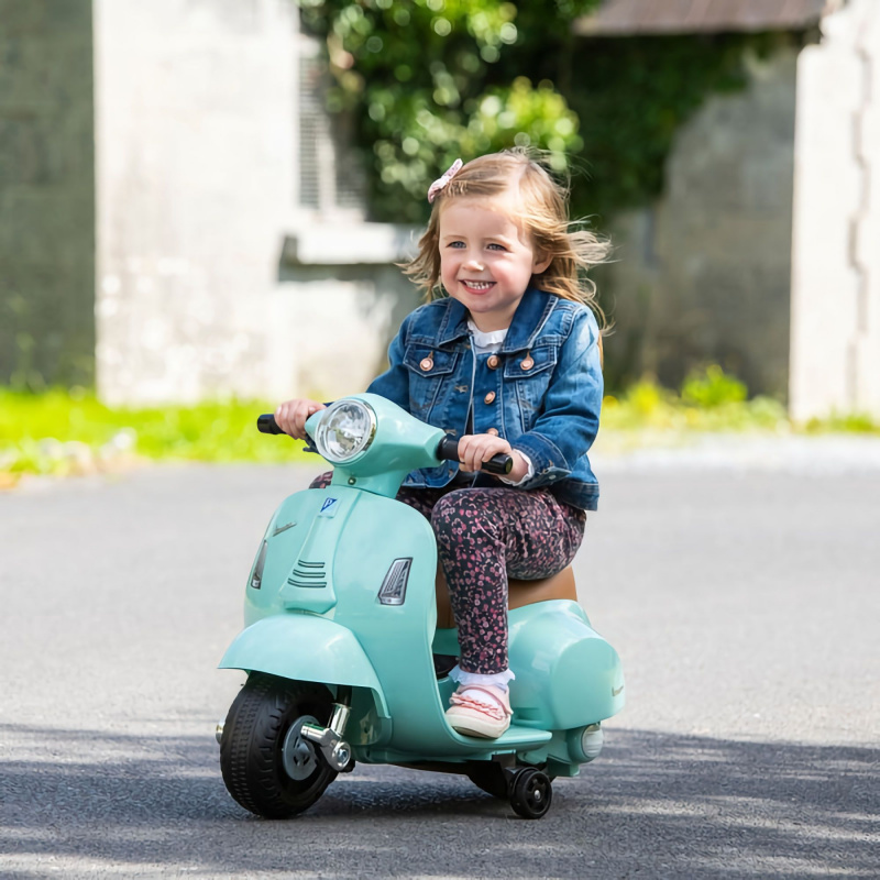 Mini Vespa GTS Scooter 6V Electric Ride On , Tiffany Blue - Carefree Online
