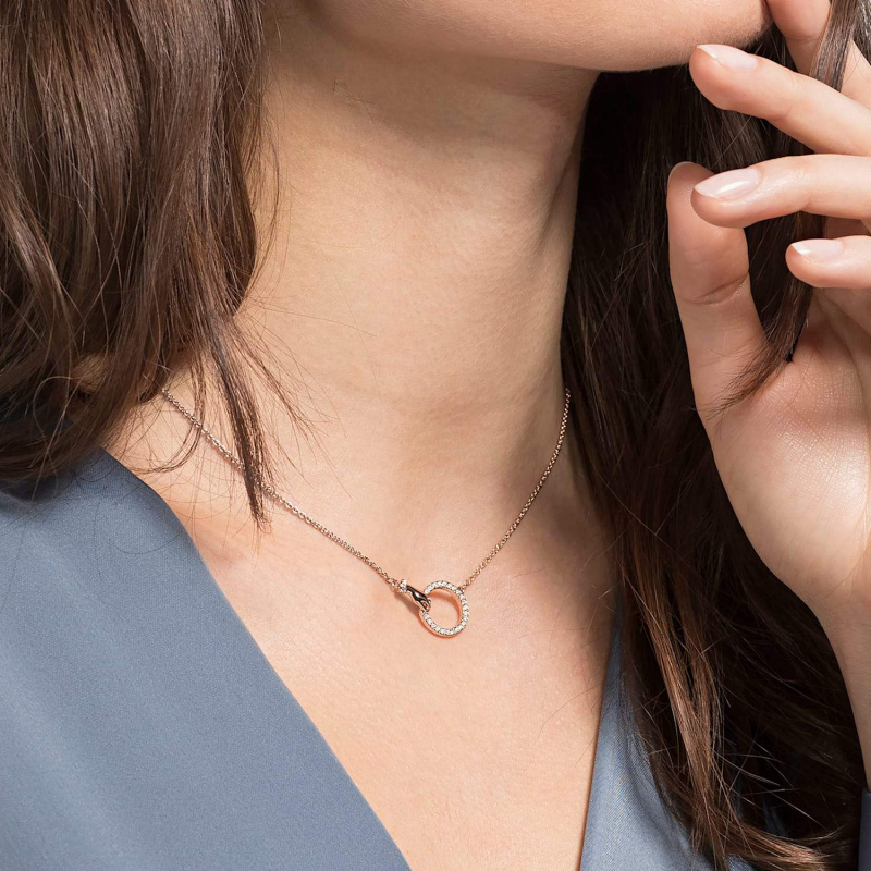 施華洛世奇標誌性手部圖案項鍊 - 白金和玫瑰金 #5489573 - Lexuma