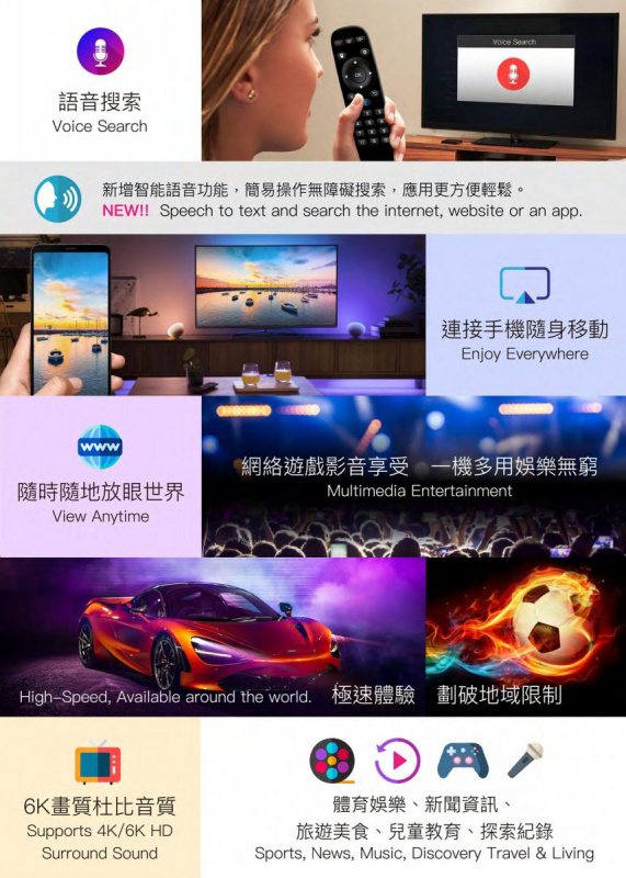 Boss TV V4 4+128GB 博視盒子 第四代 智能媒體播放器 | 網絡機頂盒 | 全球直播盒子 | 語音旗艦版 - 景天數碼有限公司