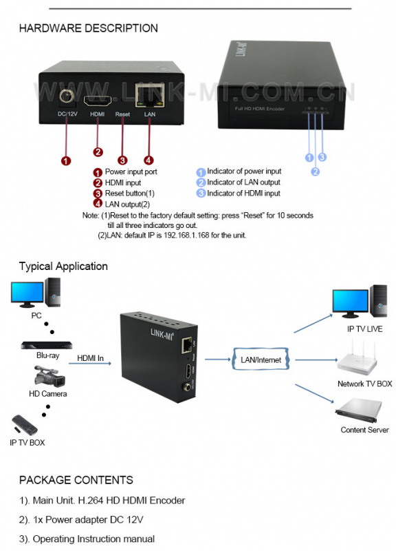 LINK-MI H.264 HD HDMI Encoder for IP TV - 科域電腦公司