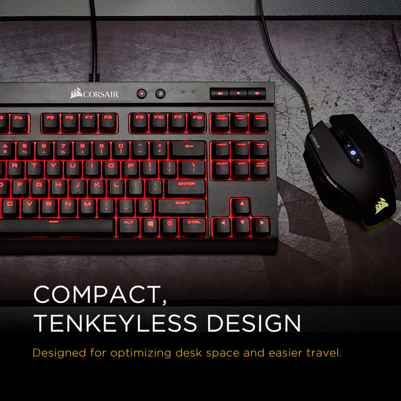 Corsair K63 Red LED Compact Mechanical Gaming Keyboard - Cherry MX Red (CH-9115020-NA ...