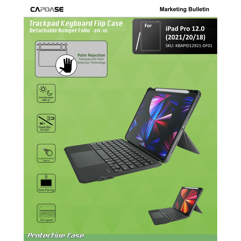 [全港免運] - Capdase Trackpad Keyboard Flip Case Detachable Bumper Folio ...