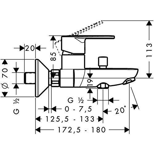 Hansgrohe , Tails E2 , 浴缸龍頭 , 31642000 - 香港21衛浴潔具有限公司