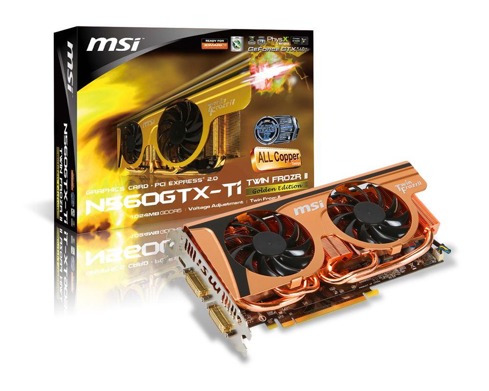 MSI N560GTX-Ti Twin Frozr II Golden Edition 限量黃金版 價錢、規格及用家意見 - 香港格價網 Price.com.hk