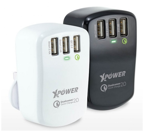 XPower 3 Port 7.2A Smart Travel Quick Charger w/ QC2.0 智能旅行充電器 WC3QT 價錢 ...