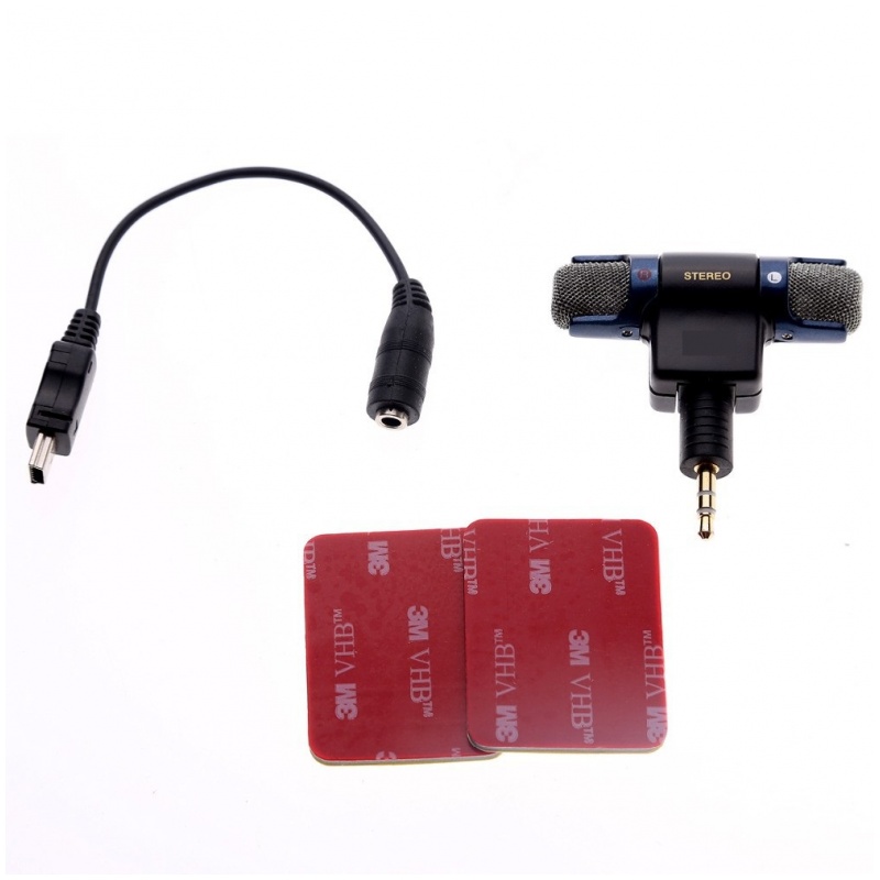 FOCUS Stereo Sound Microphone with 3.5MM Mic Adapter Cable for mini usb ...