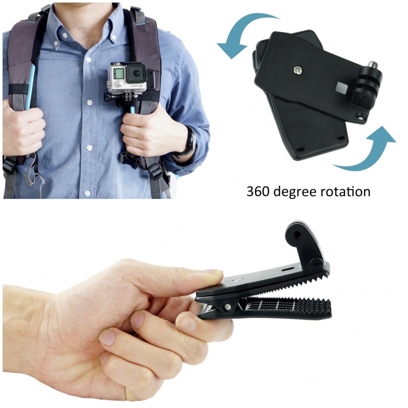 FOCUS GoPro Hero 3 3+ Hero 4 專用 360° 旋轉背囊固定夾 價錢、規格及用家意見 - 香港格價網 Price ...
