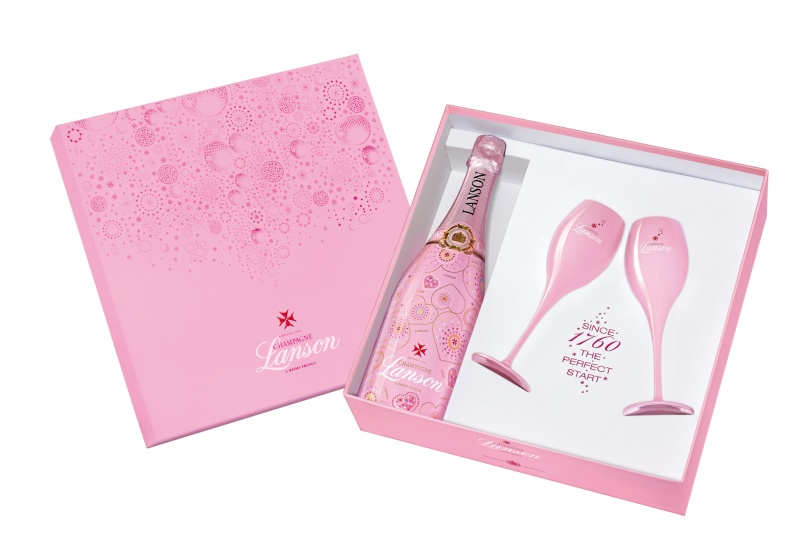 Lanson Pink Label Champagne Edition Gift Box with 2 Glasses 價錢、規格及用家意見 ...