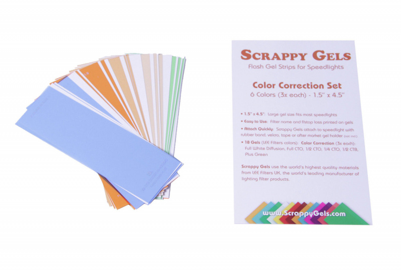 SCRAPPY GELS Flash Gel Strips for Speedlights - COLOR CORRECTION SET ...