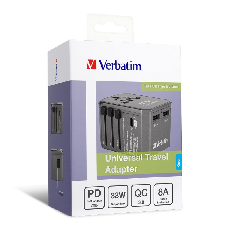 Verbatim 3 Ports Universal Travel Adapter (Fast Charge Edition) 價錢、規格及用 ...