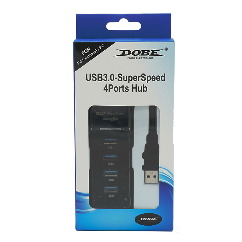 DOBE USB 3.0 SuperSpeed 4端口集線器 - 黑色 適用於PS4 / Xbox One / Xbox One S / PC ...