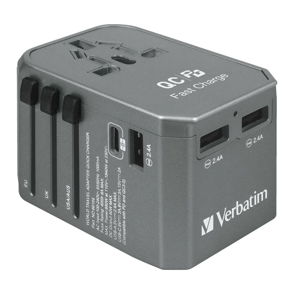 Verbatim 4 Ports QC/PD Travel Adapter 價錢、規格及用家意見 - 香港格價網 Price.com.hk
