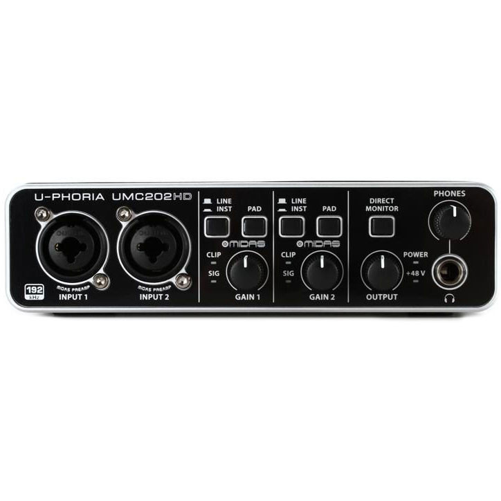 Behringer U-Phoria Audiophile 2x2, 24-Bit/192 kHz USB Audio Interface ...
