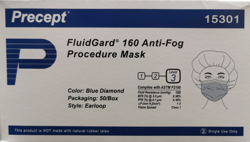 Precept Medical ASTM Level 3 Face Mask 藍鑽石紋一次性成人口罩 15301 (50個) 價錢、規格及用家 ...