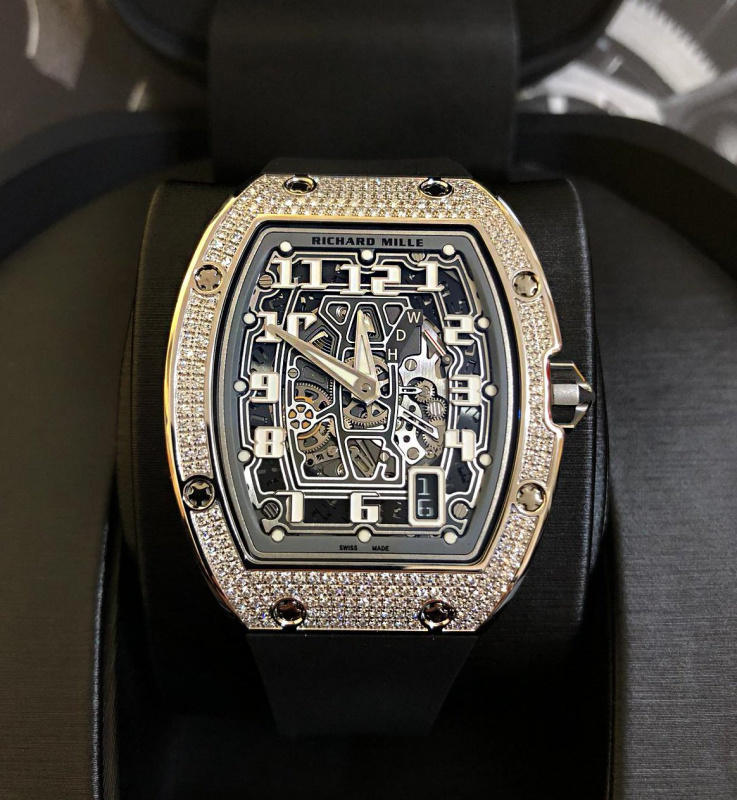 Richard Mille White Gold Full Set Diamonds Extra Flat Automatic RM 67 ...