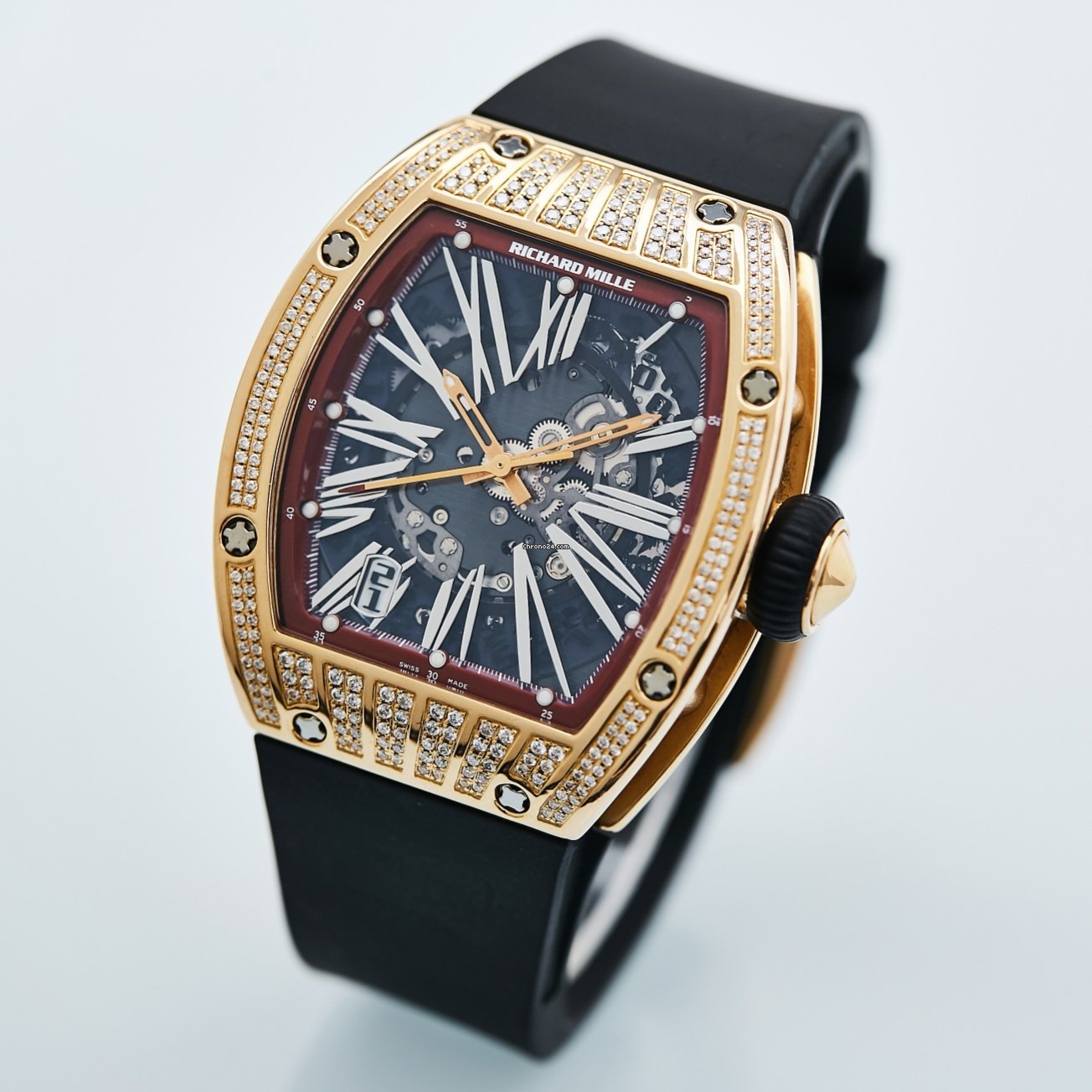 Richard Mille Rose Gold Med Set Diamonds Mens Watch RM 023 價錢、規格及用家意見 ...