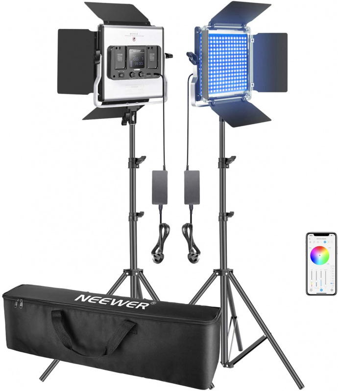 Neewer 660 RGB LED Light with APP Control Adjustable Colors Metal Shell ...