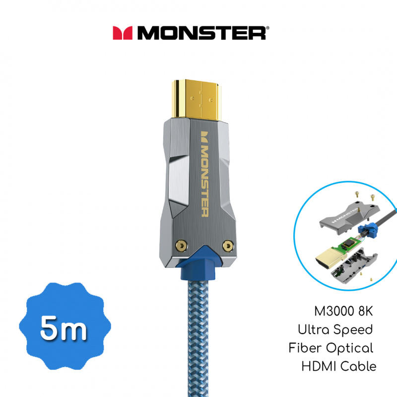 Monster 8K Ultra Speed Active Optical HDMI Cable (5m) M3000 價錢、規格及用家意見 ...