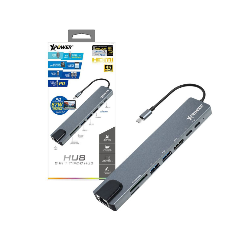 XPower HU8 8合1 87W PD Hub 價錢、規格及用家意見 - 香港格價網 Price.com.hk