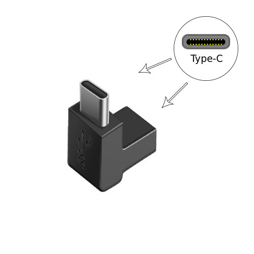 IB USB Type C 直角 L型 公母頭 USB Type C L-Shape in Right Angle Dongle ...