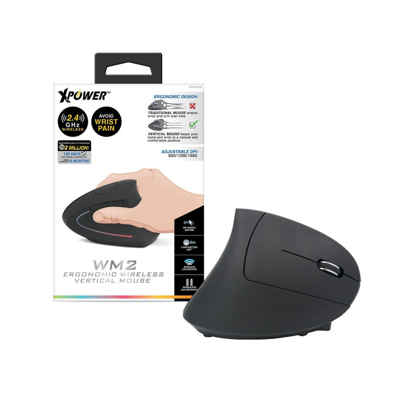 XPower 人體工學垂直無線滑鼠 WM2 價錢、規格及用家意見 - 香港格價網 Price.com.hk