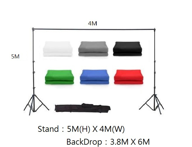 FOCUS 5m(H) x 4m(W) Studio Support Stand With 3.8m x 6m Studio Support ...