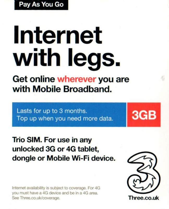 3UK 4G/3G 多國3GB流動數據卡 90日 價錢、規格及用家意見 - 香港格價網 Price.com.hk